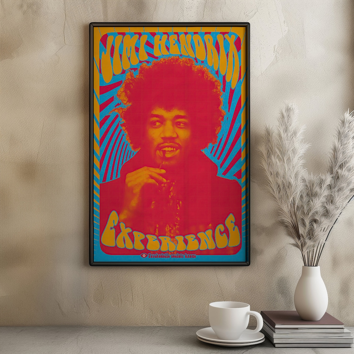 Jimi Hendrix Poster, Vintage Jimi Hendrix Art Print, Classic Rock ...