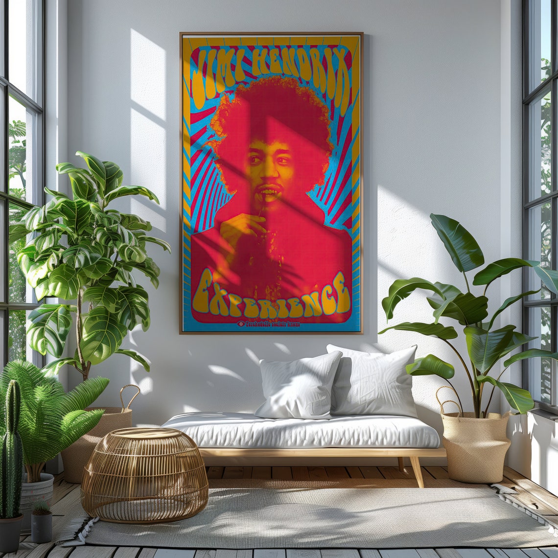 Jimi Hendrix Poster, Vintage Jimi Hendrix Art Print, Classic Rock ...