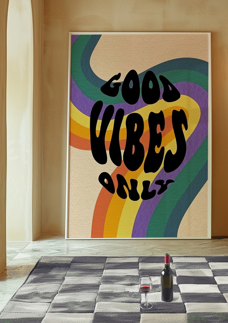 Good Vibes Poster, Positive Vibes Wall Art, Motivational Quote Print ...