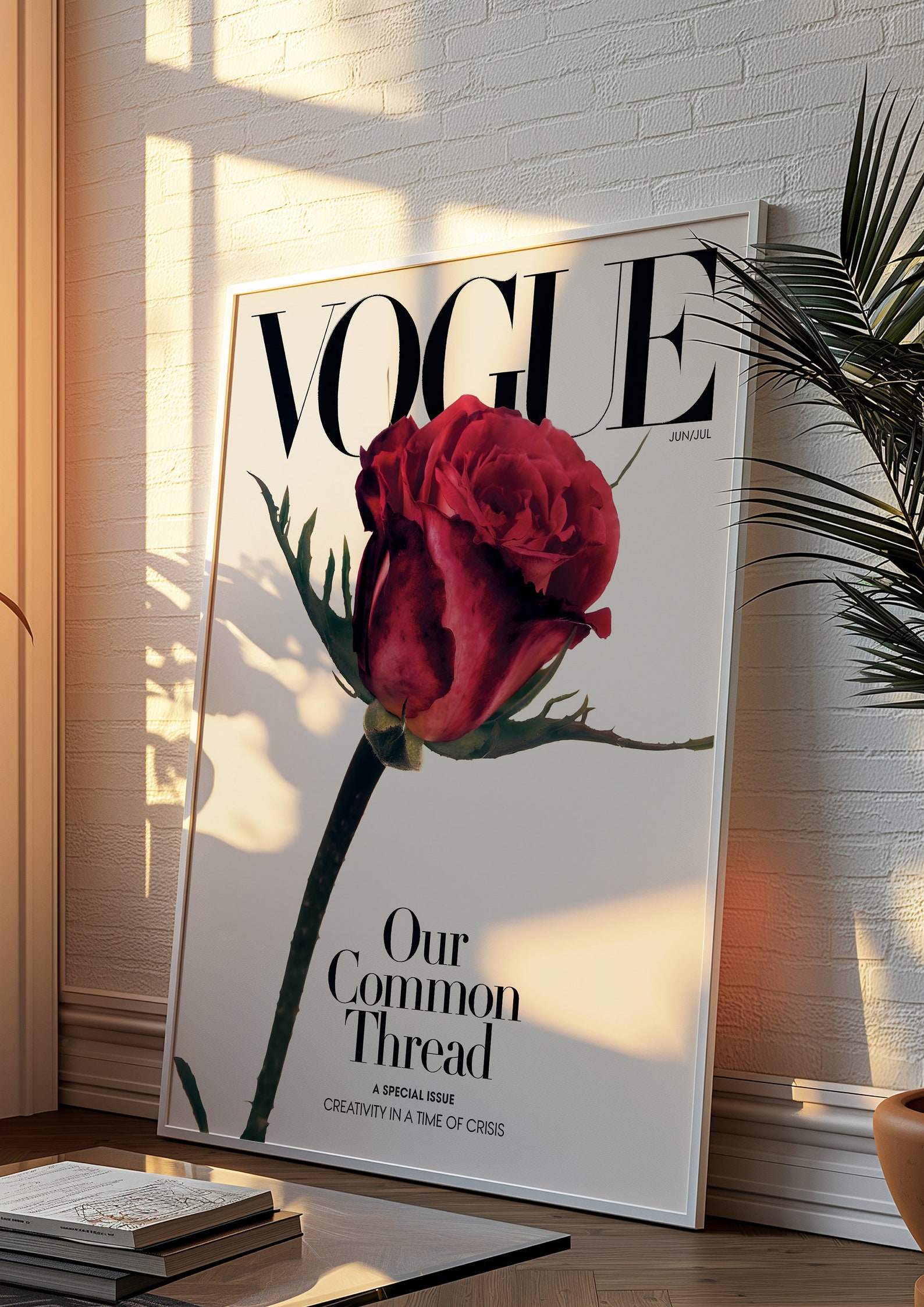 Vogue Fashion Poster,vintage Rose SVG Poster,retro Magazine Wall Art ...