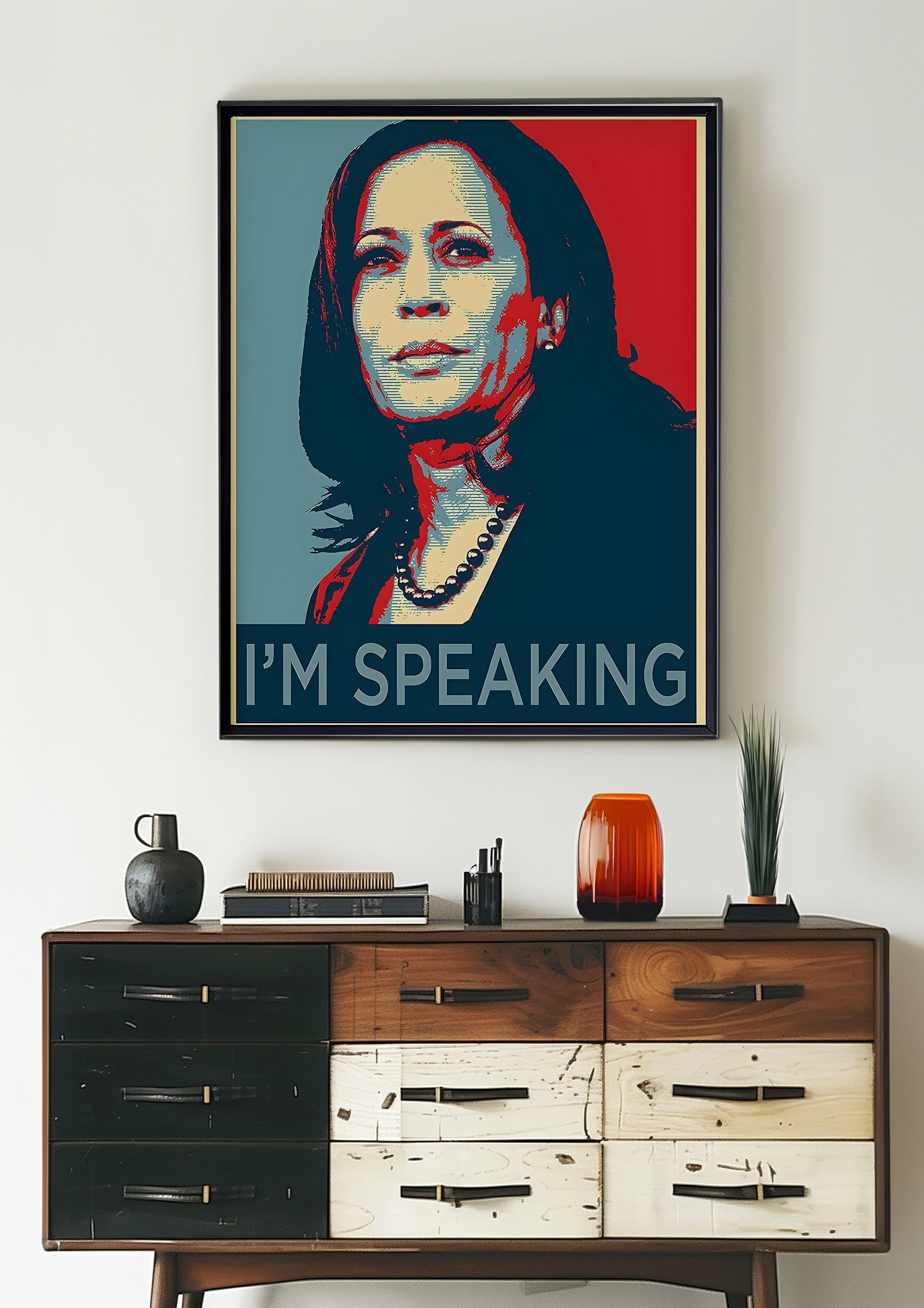 Kamala Harris Im Speaking Poster Png, President Kamala Harris Art ...