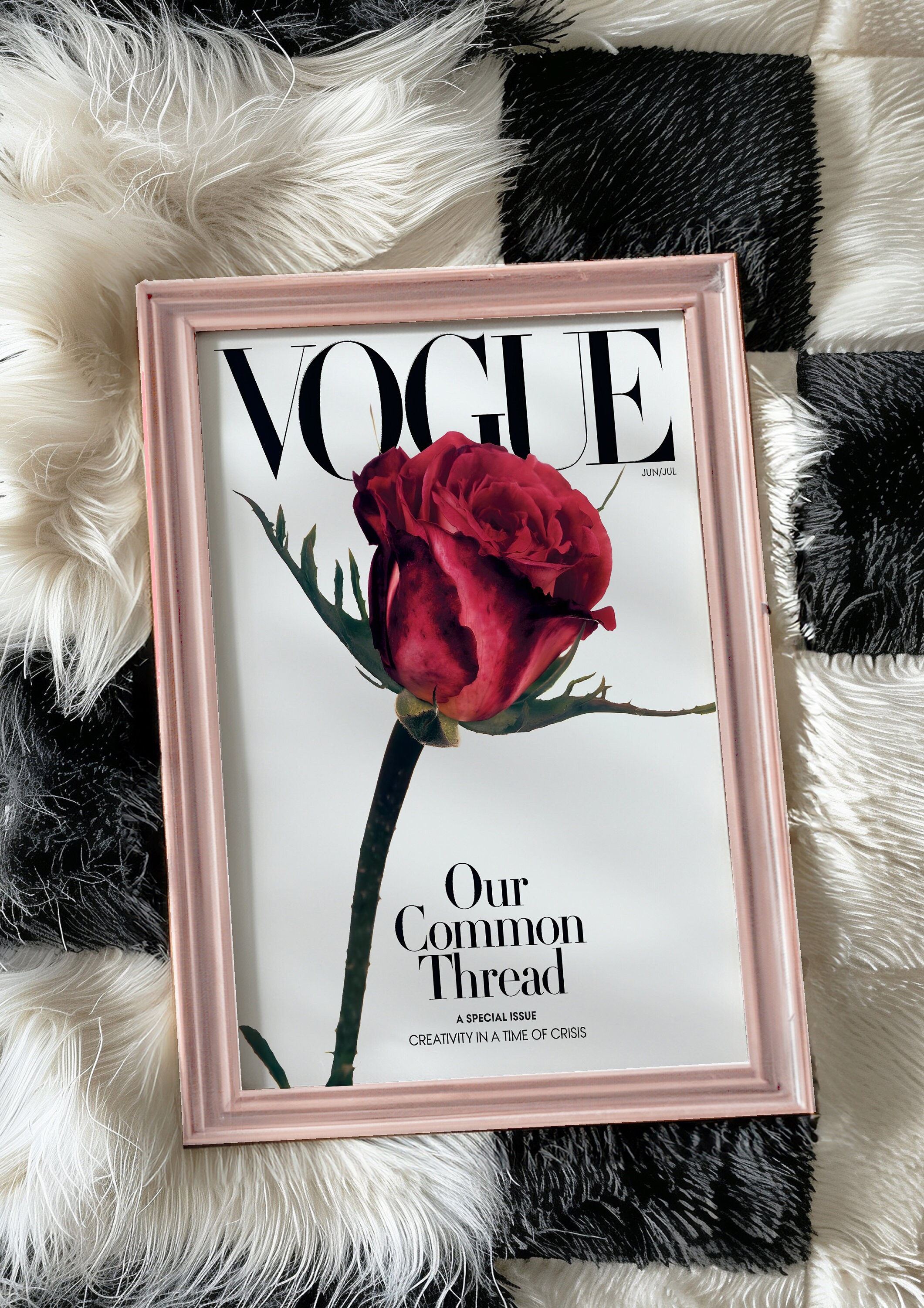 Vogue Fashion Poster,vintage Rose SVG Poster,retro Magazine Wall Art ...