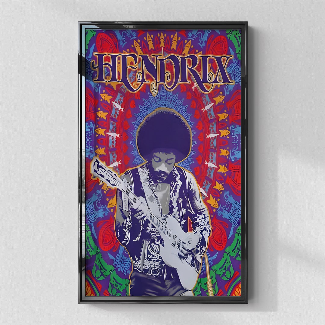 Jimi Hendrix Poster, Concert Poster Music Wall Art, Retro Hendrix Print ...