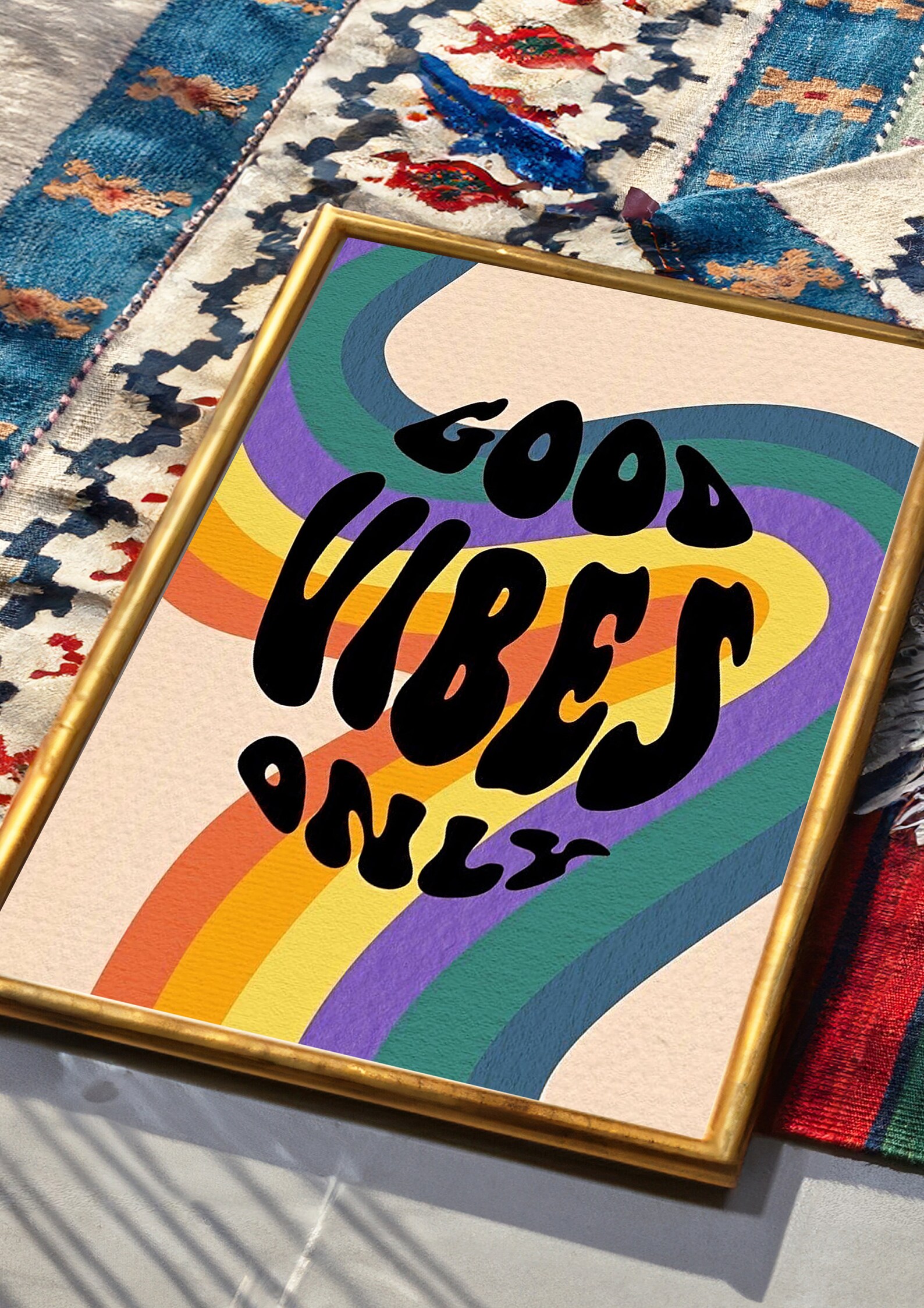 Good Vibes Poster, Positive Vibes Wall Art, Motivational Quote Print ...