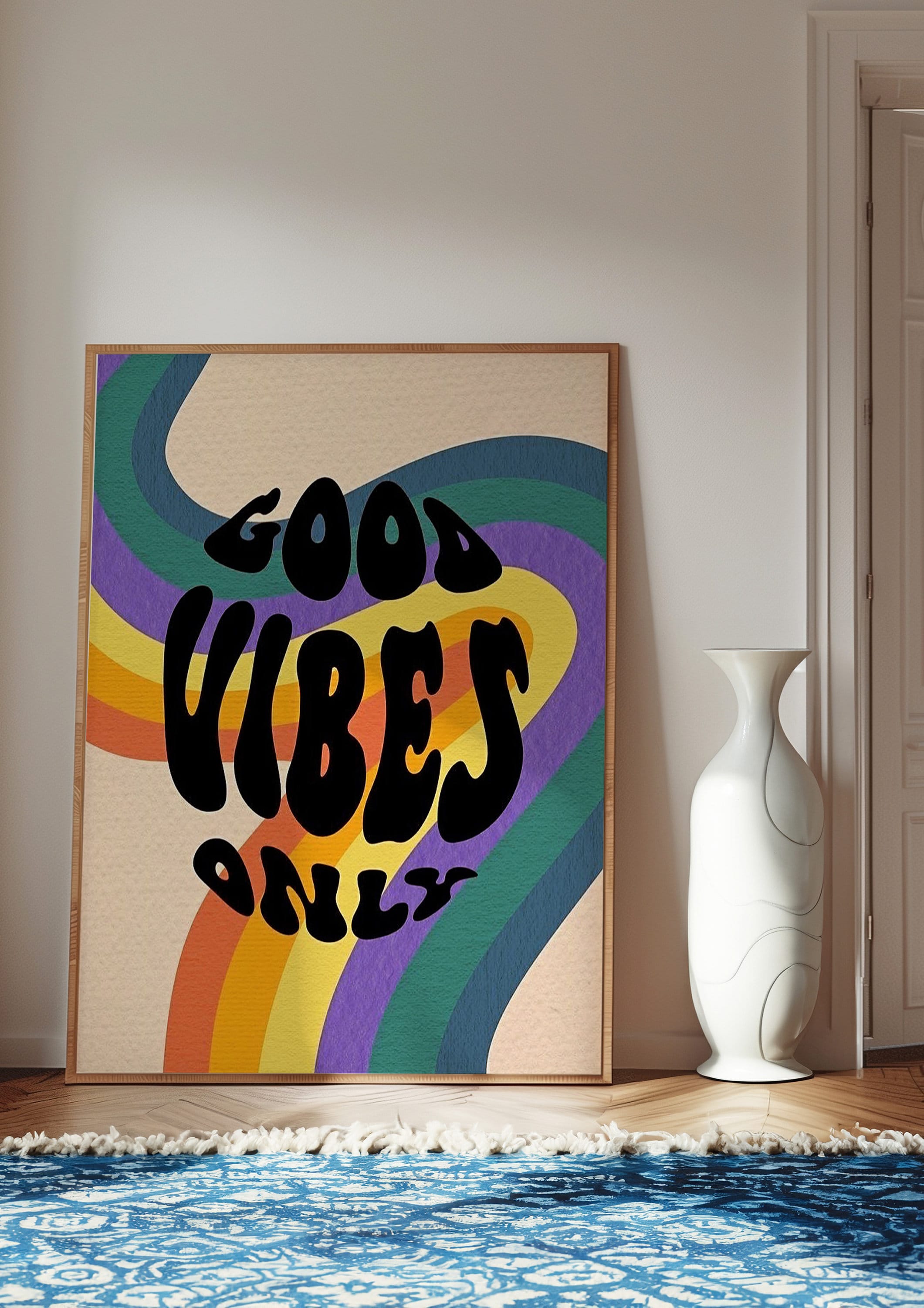 Good Vibes Poster, Positive Vibes Wall Art, Motivational Quote Print ...