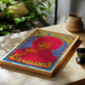 Jimi Hendrix Poster, Vintage Jimi Hendrix Art Print, Classic Rock ...