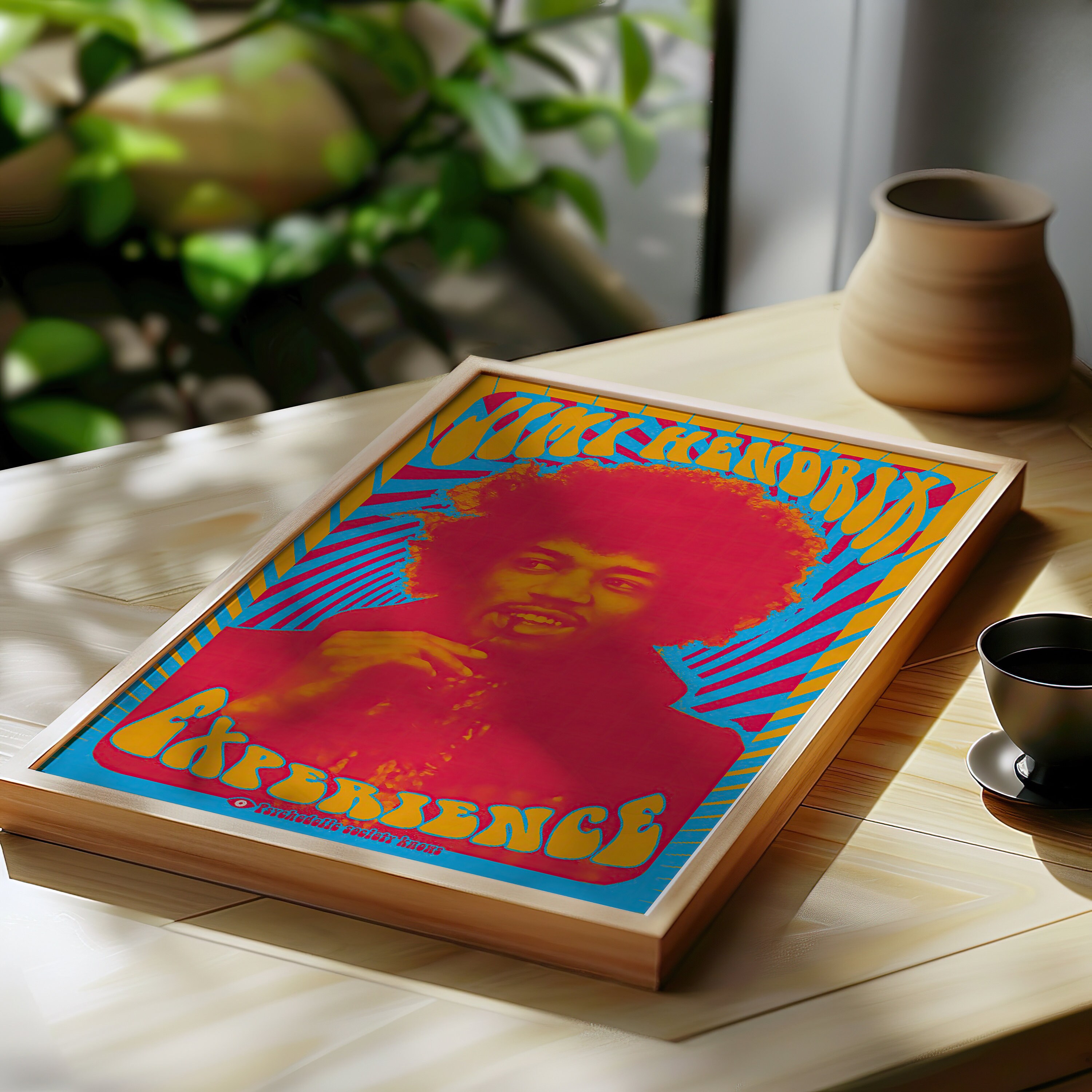 Jimi Hendrix Poster, Vintage Jimi Hendrix Art Print, Classic Rock ...
