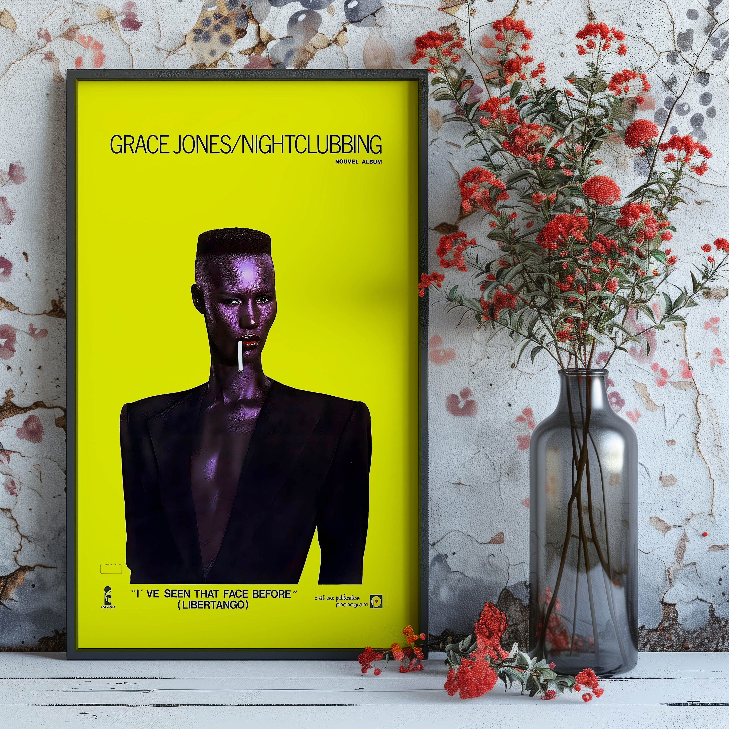 Vintage Grace Jones Poster, Retro Wall Art, Iconic Photo Print, Classic ...