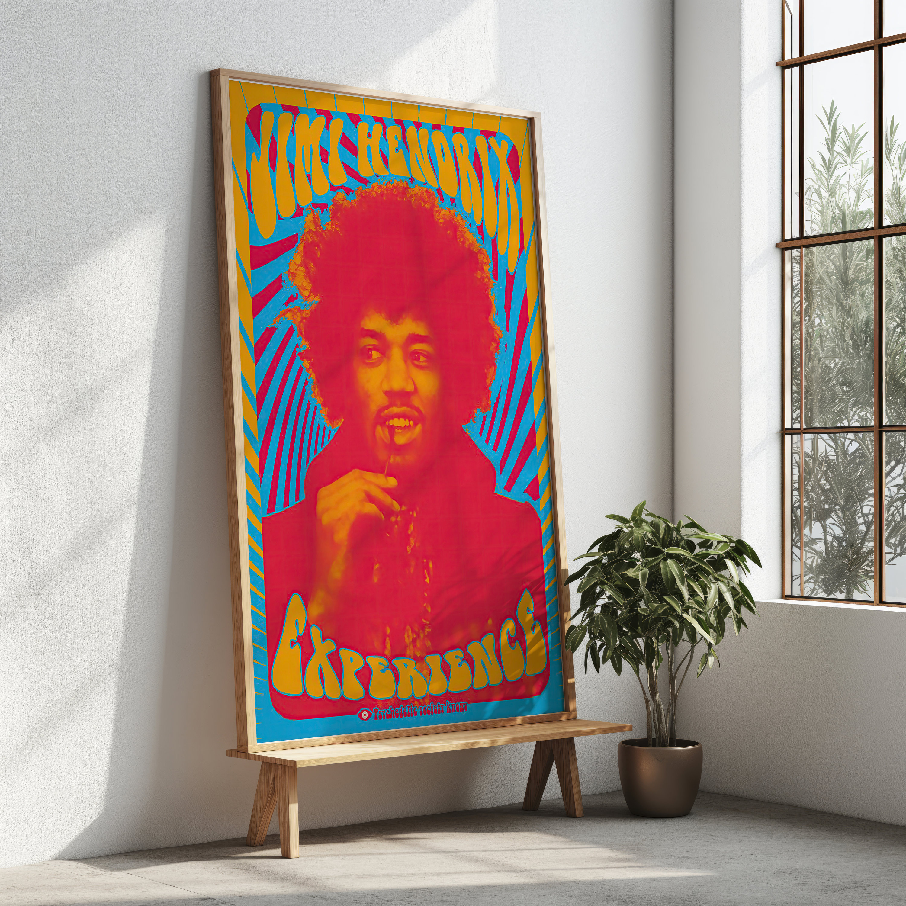 Jimi Hendrix Poster, Vintage Jimi Hendrix Art Print, Classic Rock ...