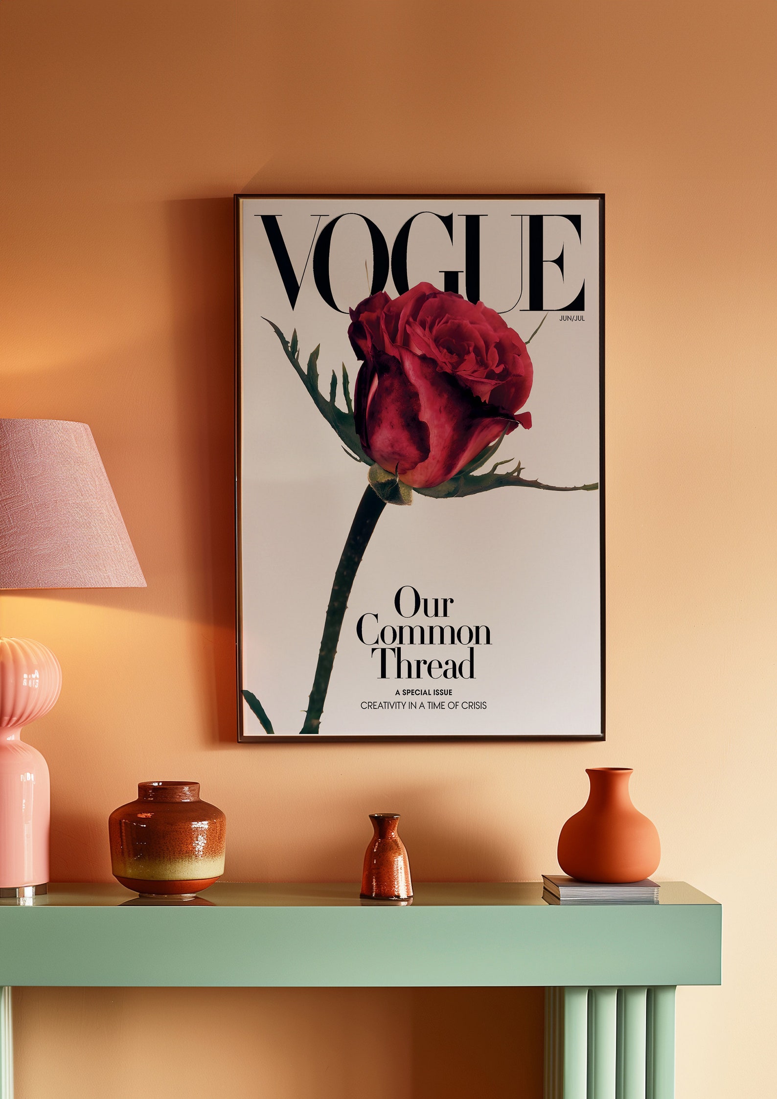 Vogue Fashion Poster,vintage Rose SVG Poster,retro Magazine Wall Art ...