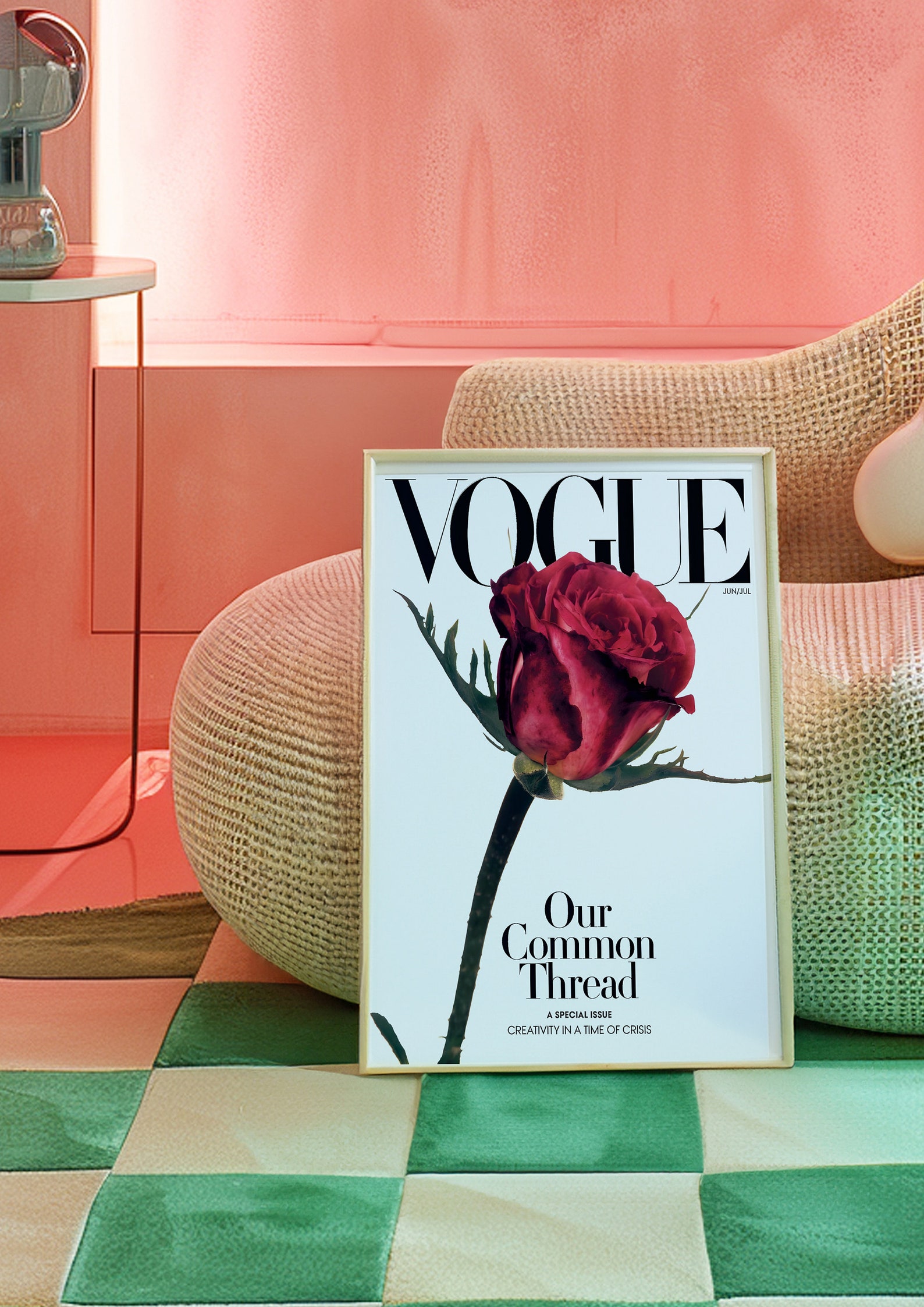 Vogue Fashion Poster,vintage Rose SVG Poster,retro Magazine Wall Art ...
