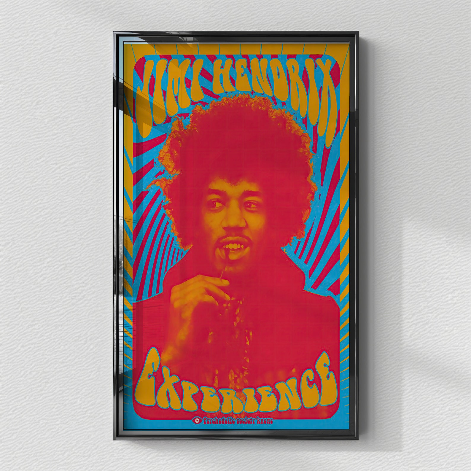 Jimi Hendrix Poster, Vintage Jimi Hendrix Art Print, Classic Rock ...