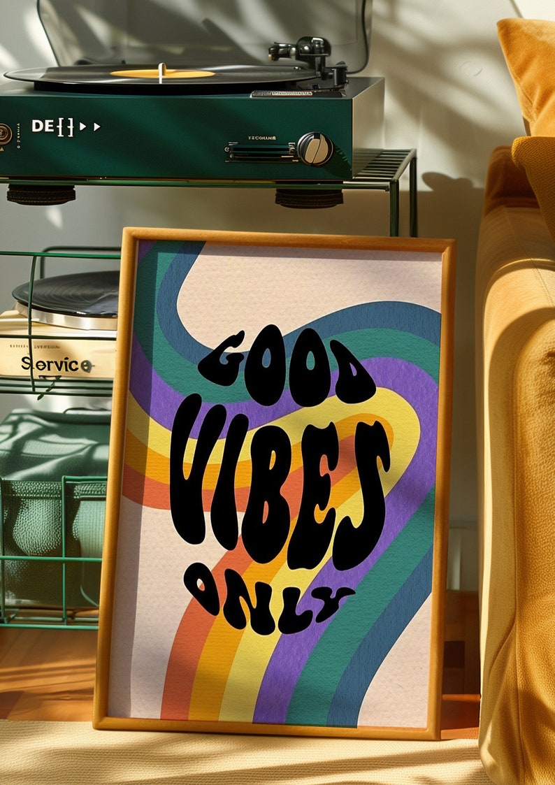 Good Vibes Poster, Positive Vibes Wall Art, Motivational Quote Print ...