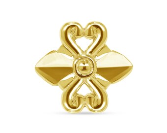 14K Solid Yellow, Rose, White Gold Duck Piercing, Body Jewelry, 25g ...
