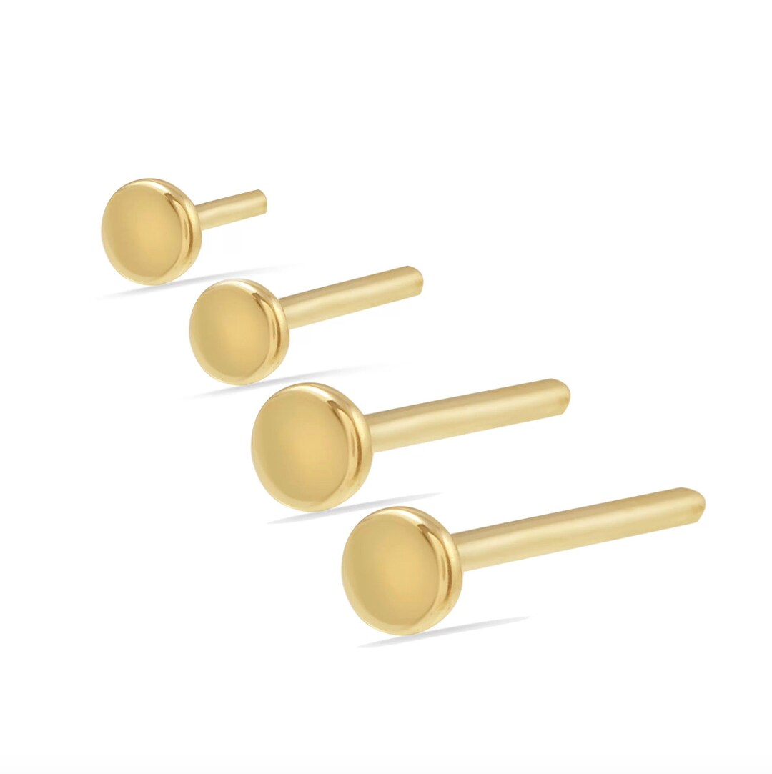 14k Yellow, Rose, White, Solid Gold, Threadless Post, 18g - Etsy
