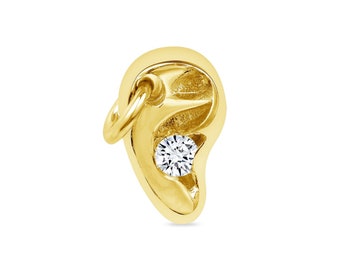 14K Solid Yellow, Rose, White Gold Lights With Diamond Piercing, Body ...