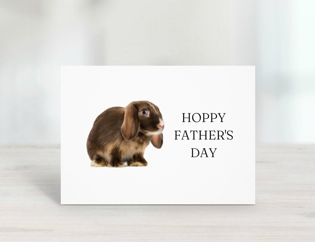 Printable Father's Day Card, Bun Dad Card, Bunny Rabbit Greeting Card ...