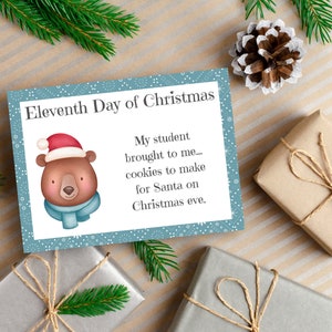 12 Days of Christmas Teacher Gift Tags, Teacher Christmas Gift ...