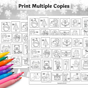 Coloring Christmas Countdown, Coloring Advent Calendar for Kids, Kids ...