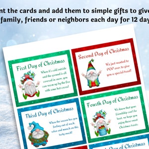 12 Days of Christmas Gift Tags, Secret Santa Printable, Christmas ...