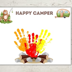 Campfire Handprint Art Family Handprint Art Handprint Craft | Etsy
