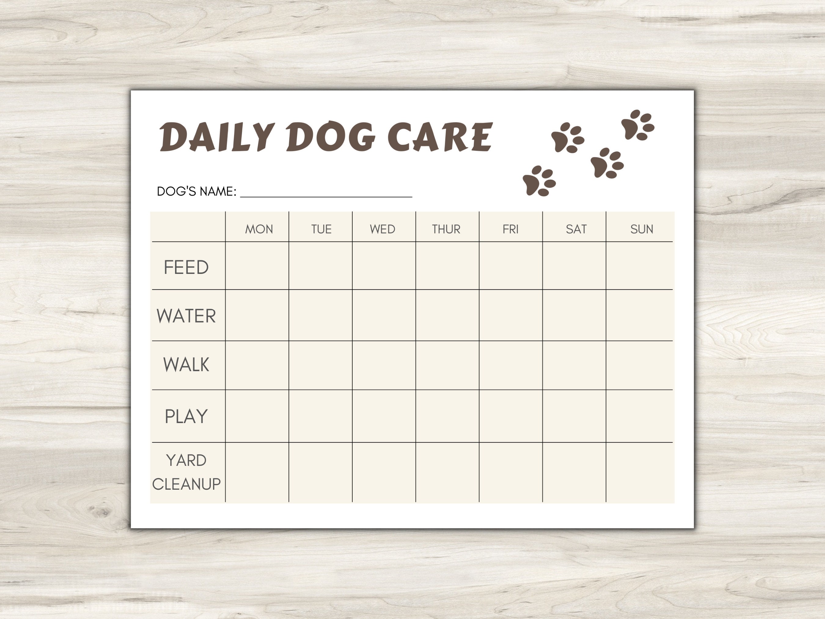 Dog Chore Chart for Kids, Pet Planner, Pet Chore Chart, Puppy Care ...