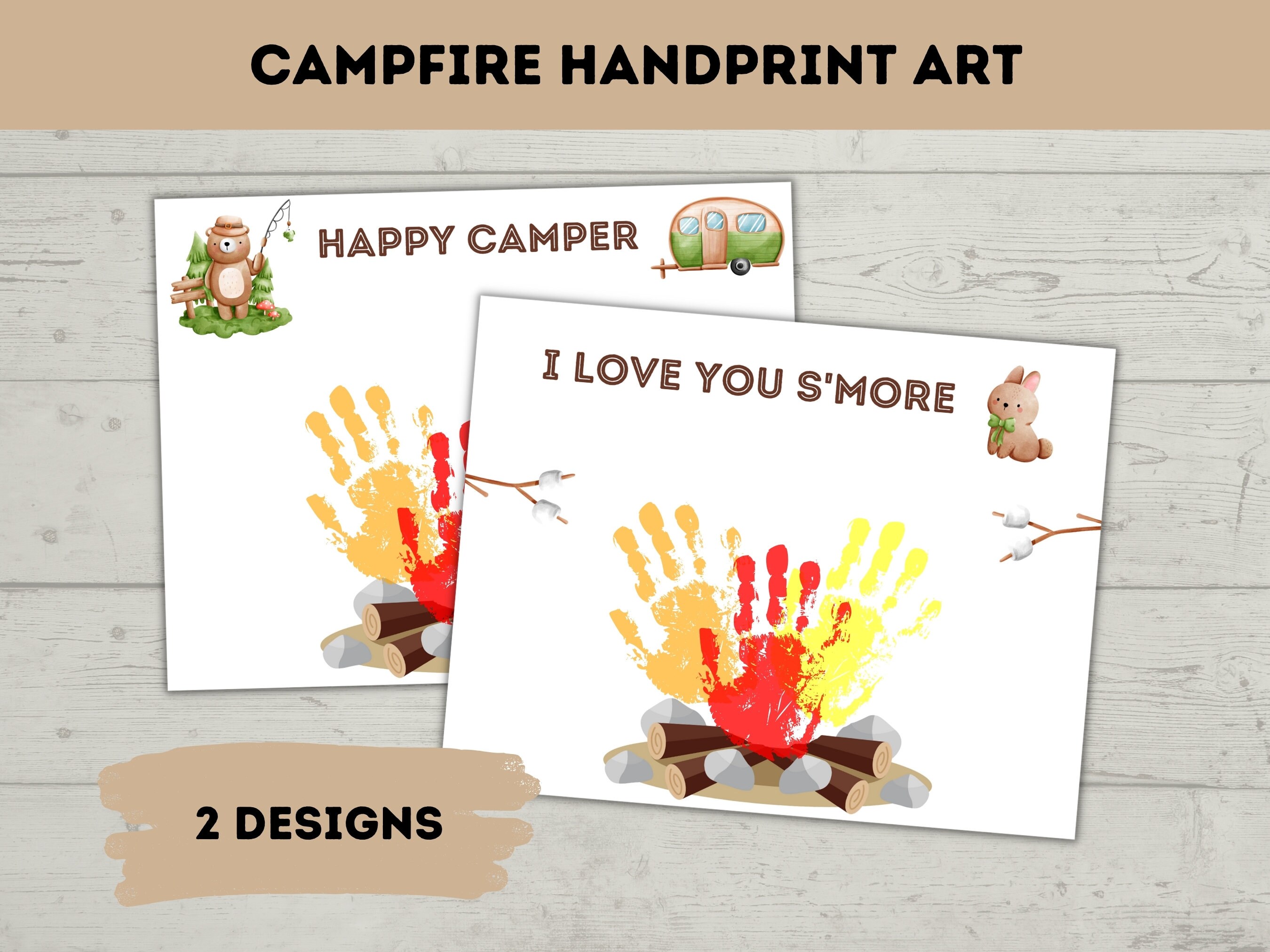 Campfire Handprint Art, Family Handprint Art, Handprint Craft, Happy ...