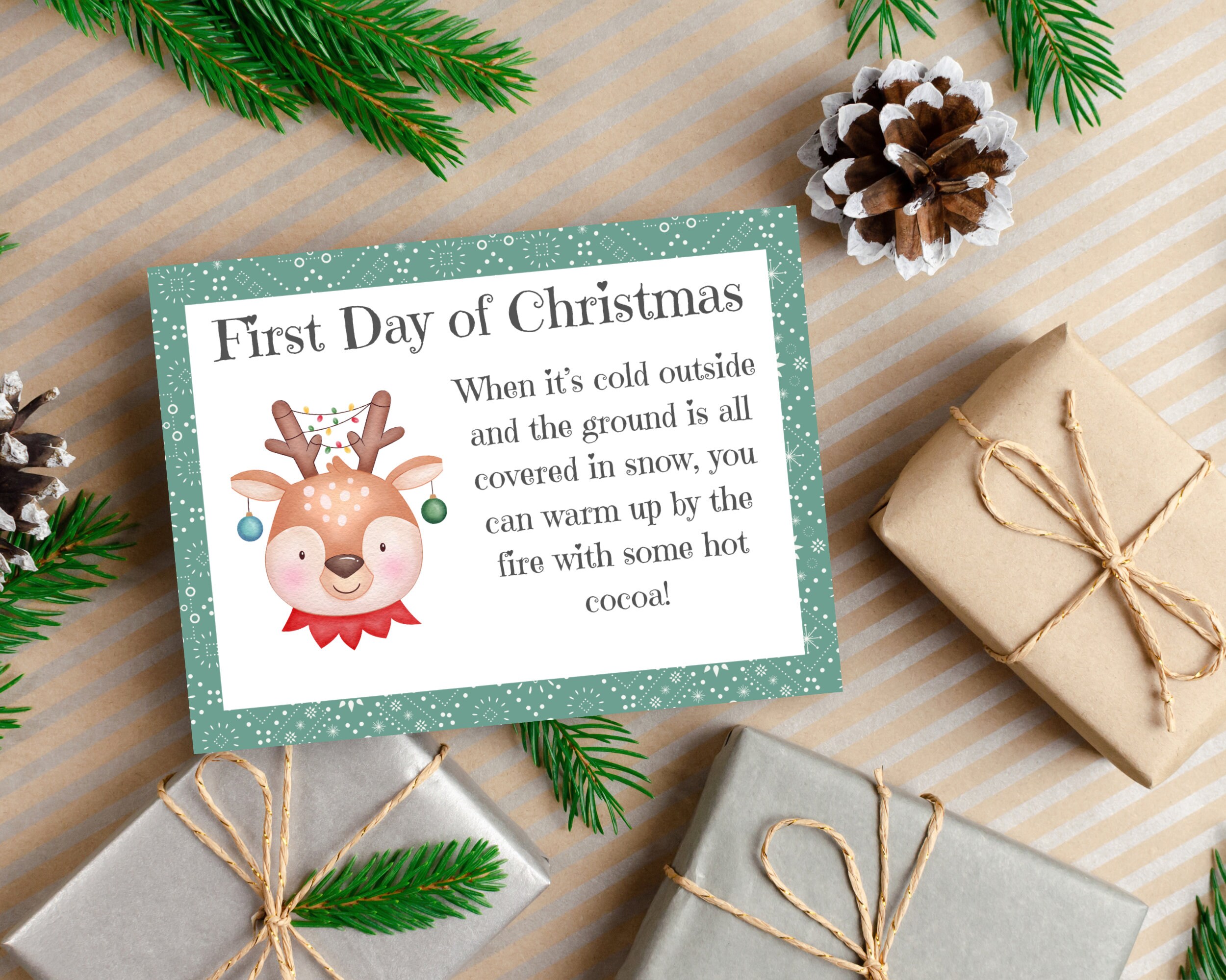 12 Days of Christmas Gift Tags, Secret Santa Printable, Christmas ...