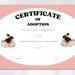Bunny Adoption Certificate, Rabbit Certificate, Pet Certificate of ...