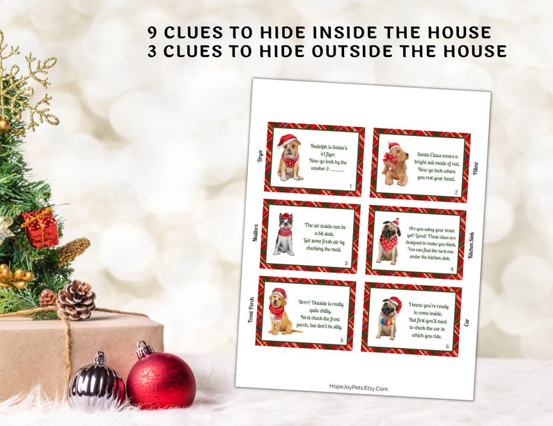 Christmas Scavenger Hunt Clues, Treasure Hunt Clues for Kids, Christmas ...