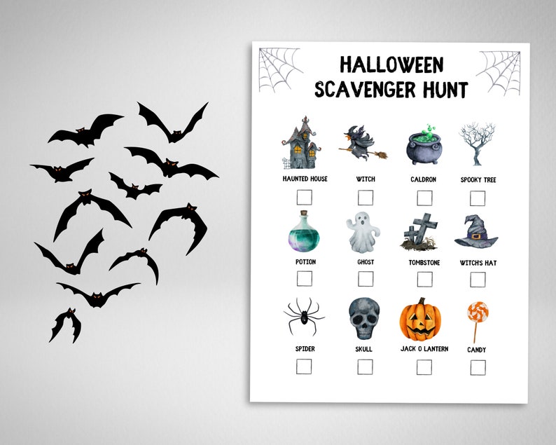 Halloween Scavenger Hunt: Printable Game for Kids (instant Download) - Etsy