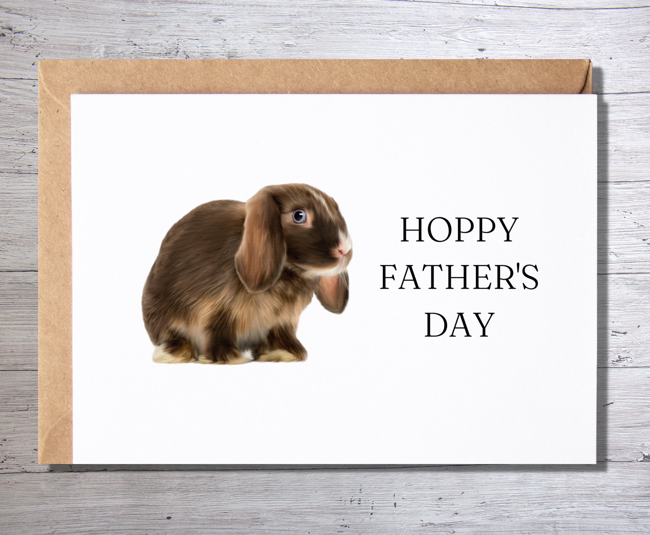 Printable Father's Day Card, Bun Dad Card, Bunny Rabbit Greeting Card ...