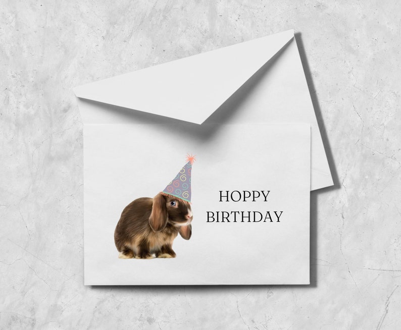 Cute Bunny Birthday Card Printable Birthday Card Funny - Etsy