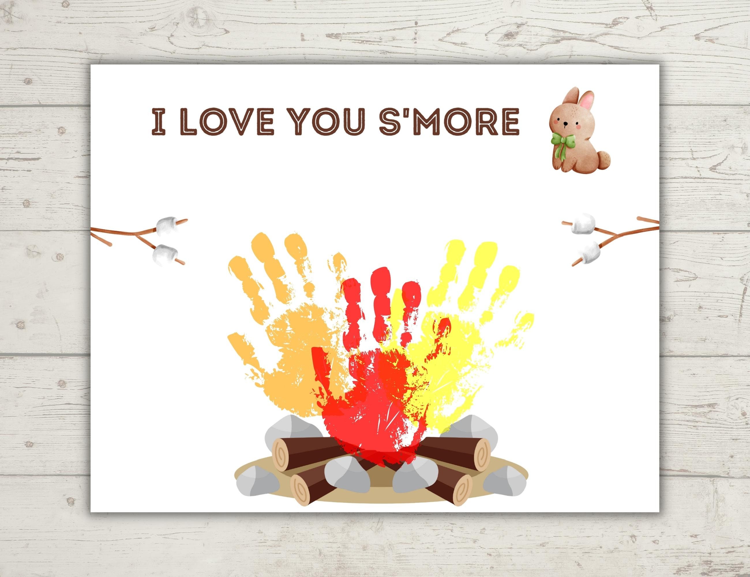 Campfire Handprint Art, Family Handprint Art, Handprint Craft, Happy ...