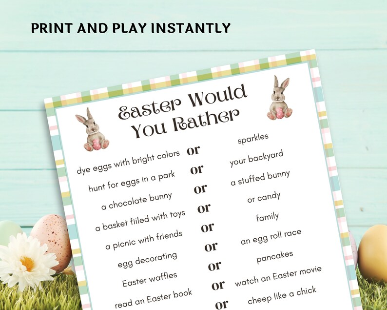 Easter Would You Rather Game: Fun Easter Activity (instant Download) - Etsy
