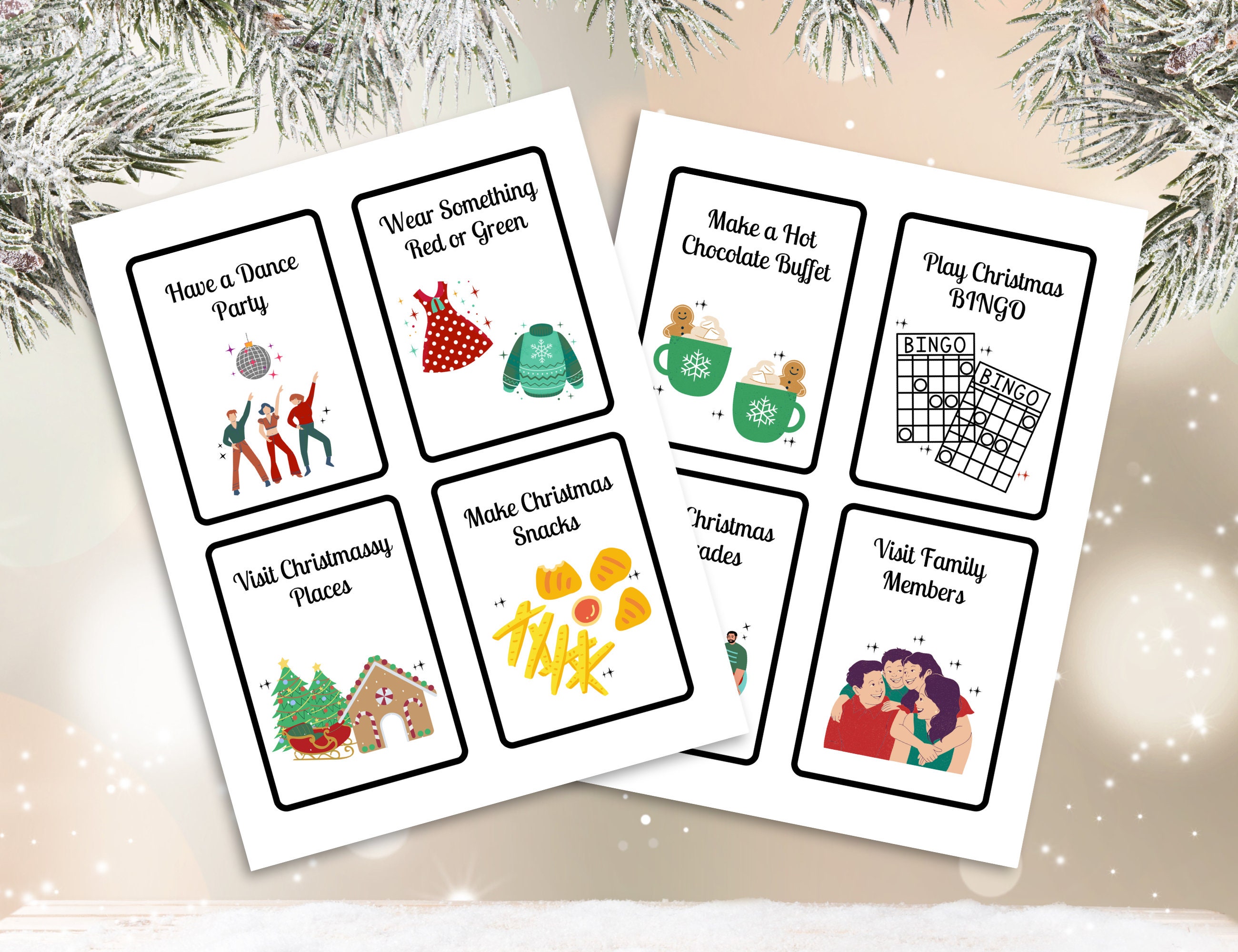 Christmas Advent Calendar Activity Cards Christmas Countdown - Etsy