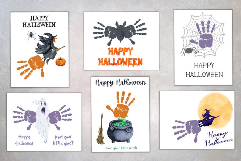 Halloween Handprint Art for Kids, Footprint Art, Halloween Kids Crafts ...
