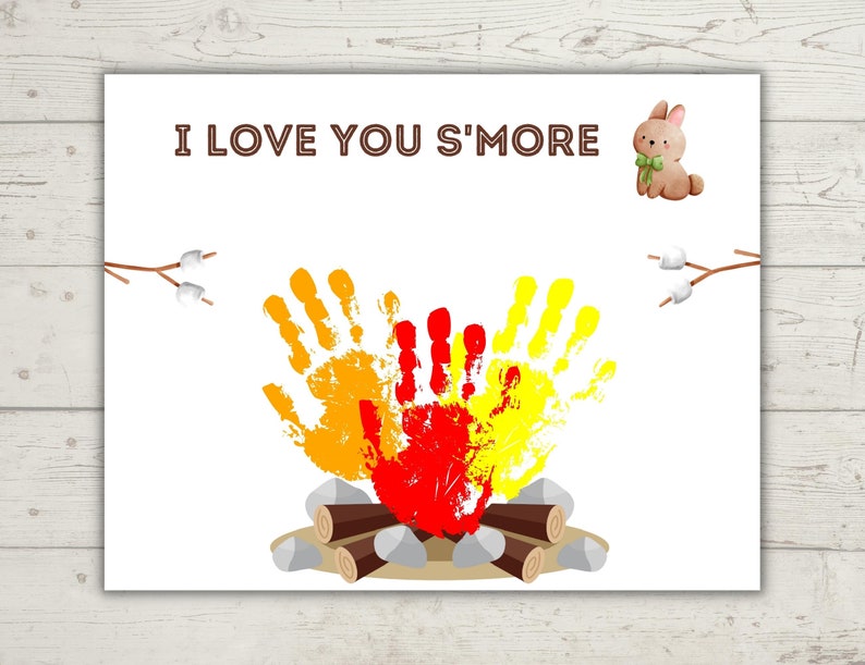 Campfire Handprint Art Family Handprint Art Handprint Craft | Etsy