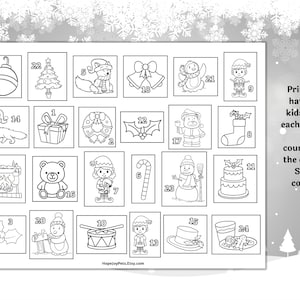 Coloring Christmas Countdown, Coloring Advent Calendar for Kids, Kids ...