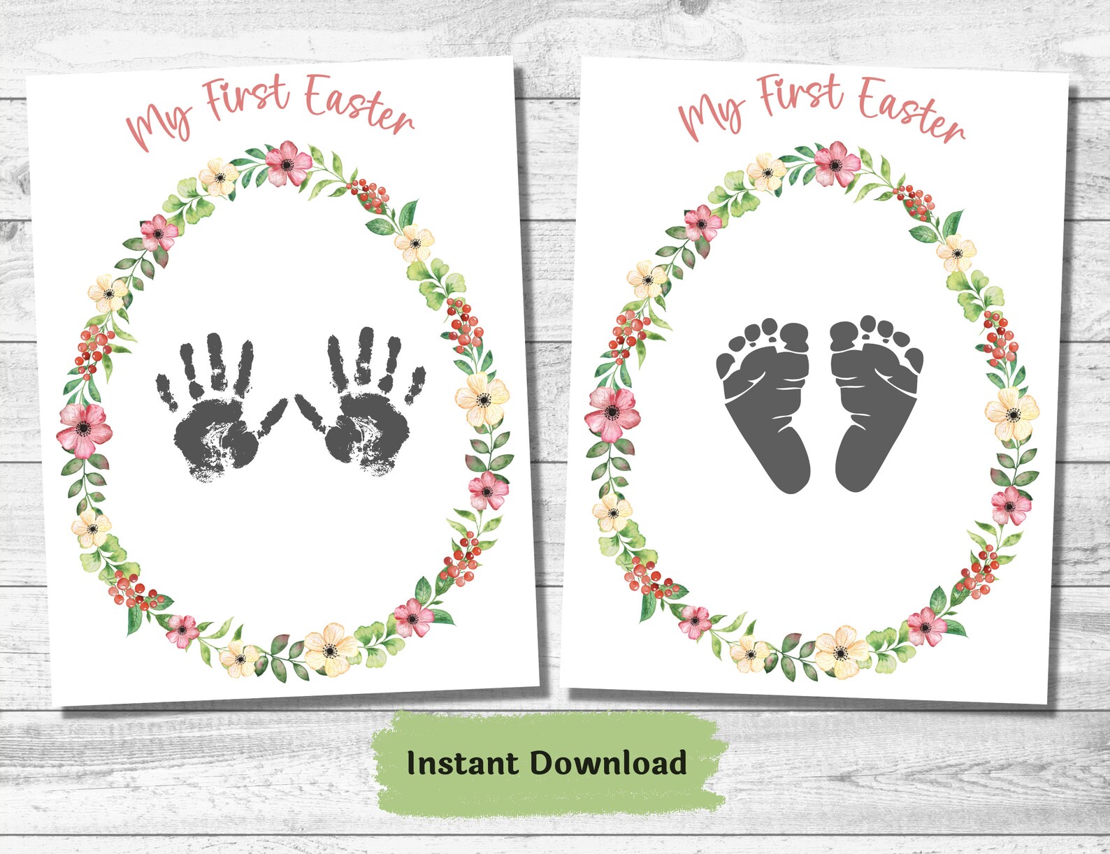 Baby's First Easter Handprint Art, Baby Footprint Art Printable, My 1st ...