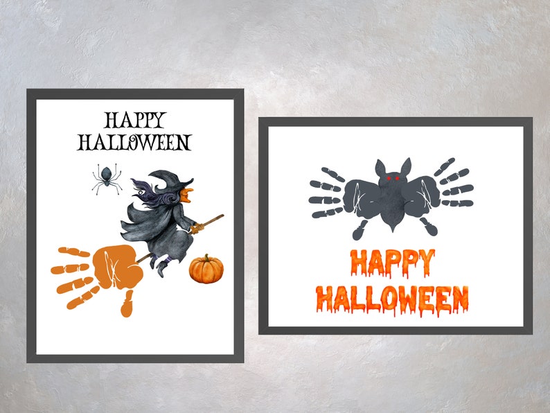 Halloween Handprint Art for Kids, Footprint Art, Halloween Kids Crafts ...
