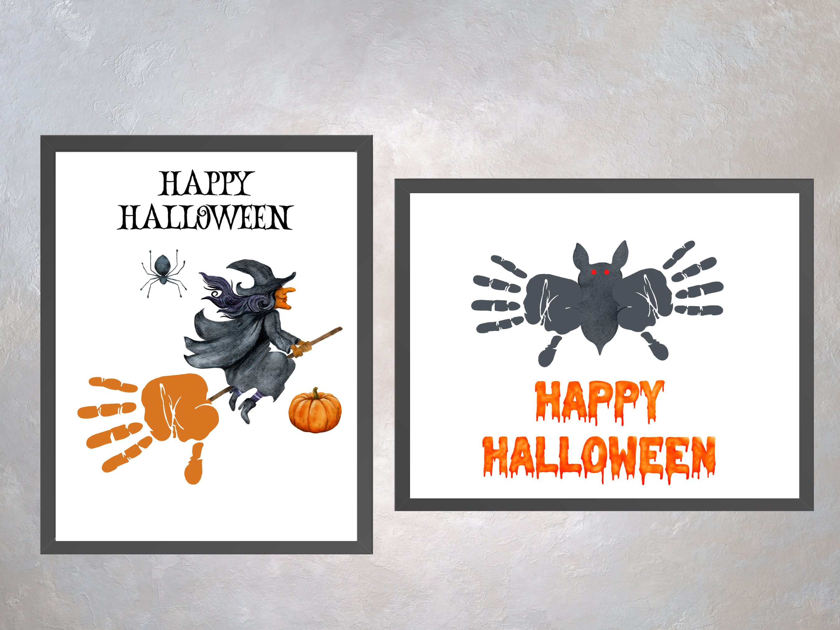 Halloween Handprint Art for Kids, Footprint Art, Halloween Kids Crafts ...