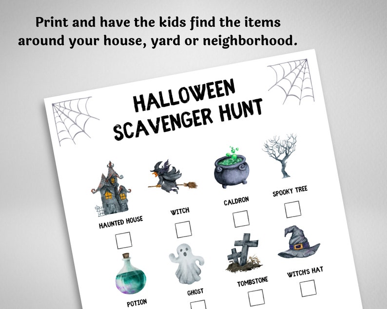 Halloween Scavenger Hunt: Printable Game for Kids (instant Download) - Etsy