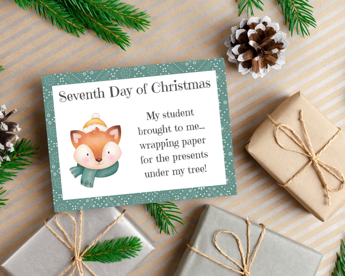 12 Days of Christmas Teacher Gift Tags, Teacher Christmas Gift ...
