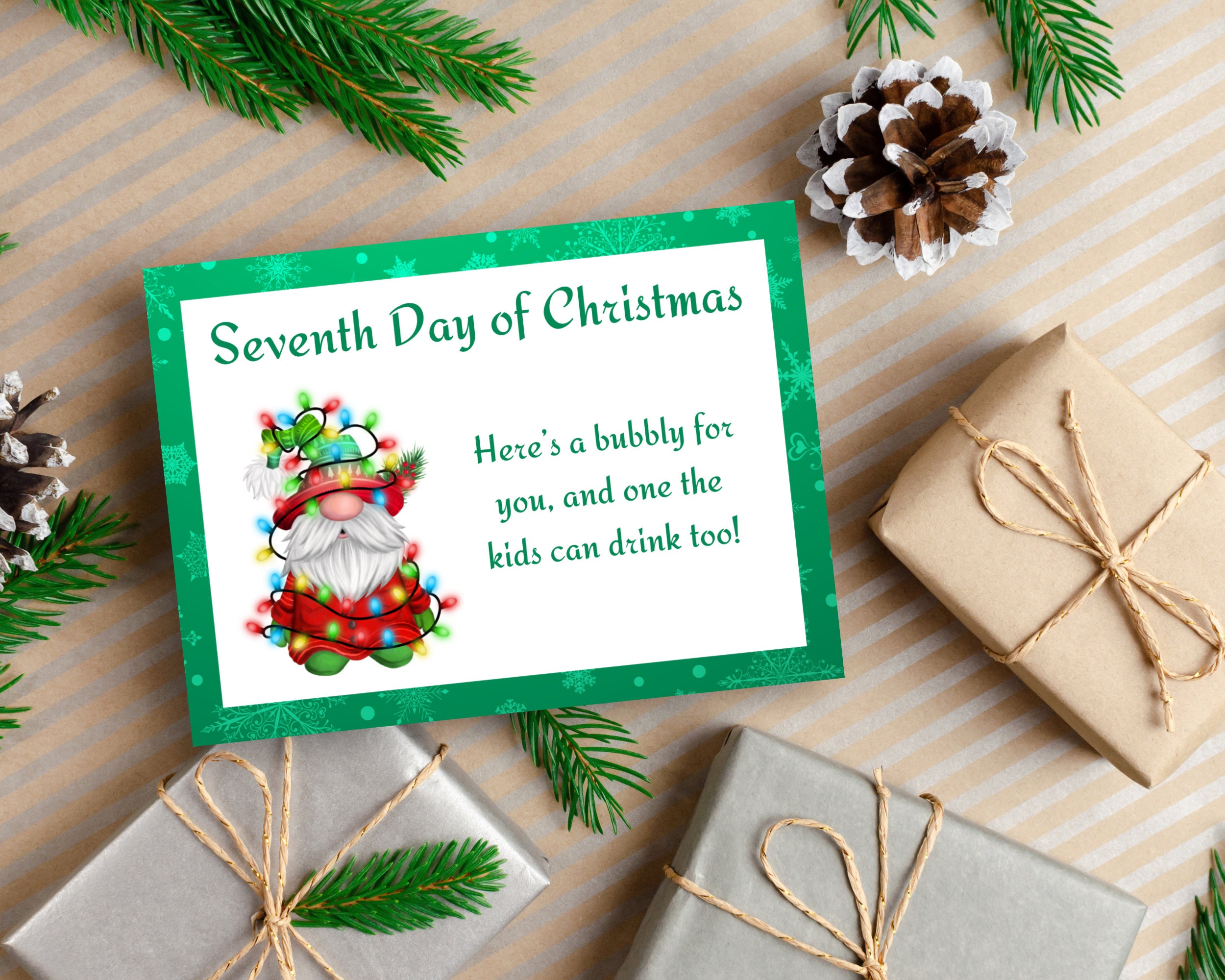 12 Days of Christmas Gift Tags, Secret Santa Printable, Christmas ...