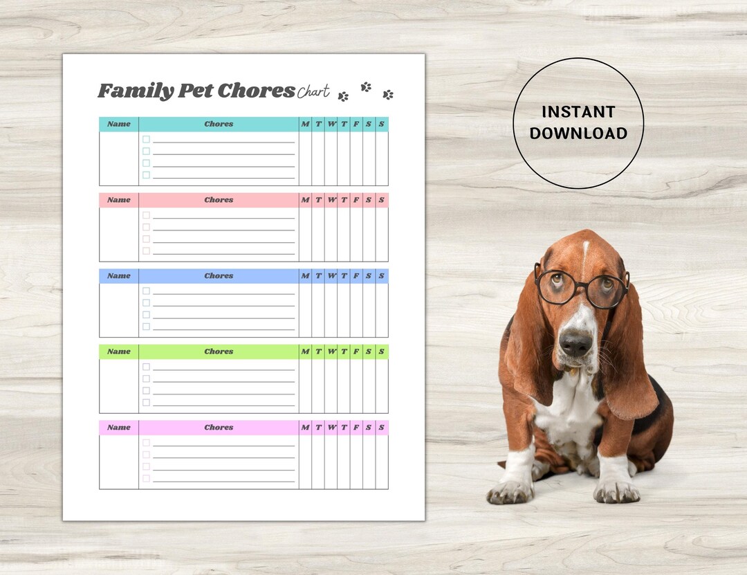 Pet Chore Chart for Families Chore Chart for Kids Family - Etsy Pet Chore Chart for Families Chore Chart for Kids Family - Etsy