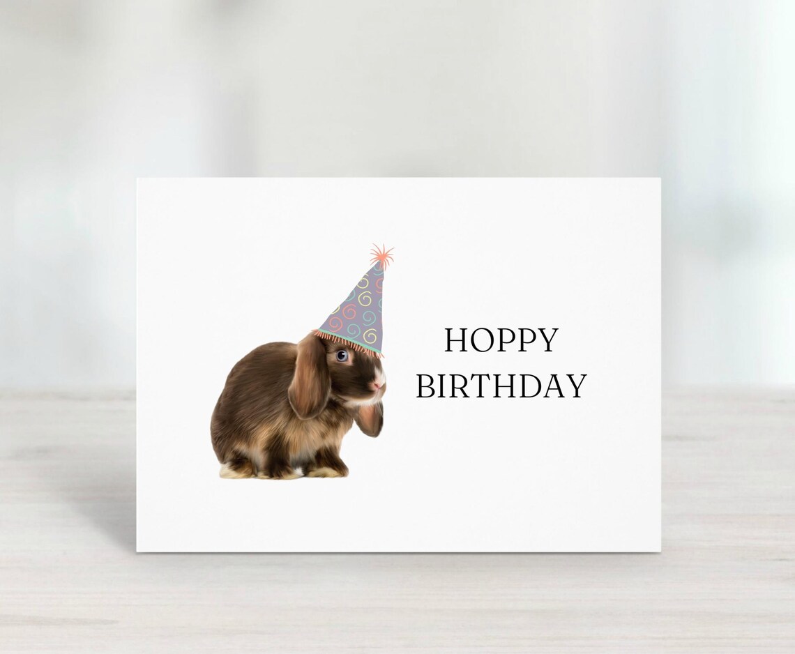 Cute Bunny Birthday Card Printable Birthday Card Funny - Etsy