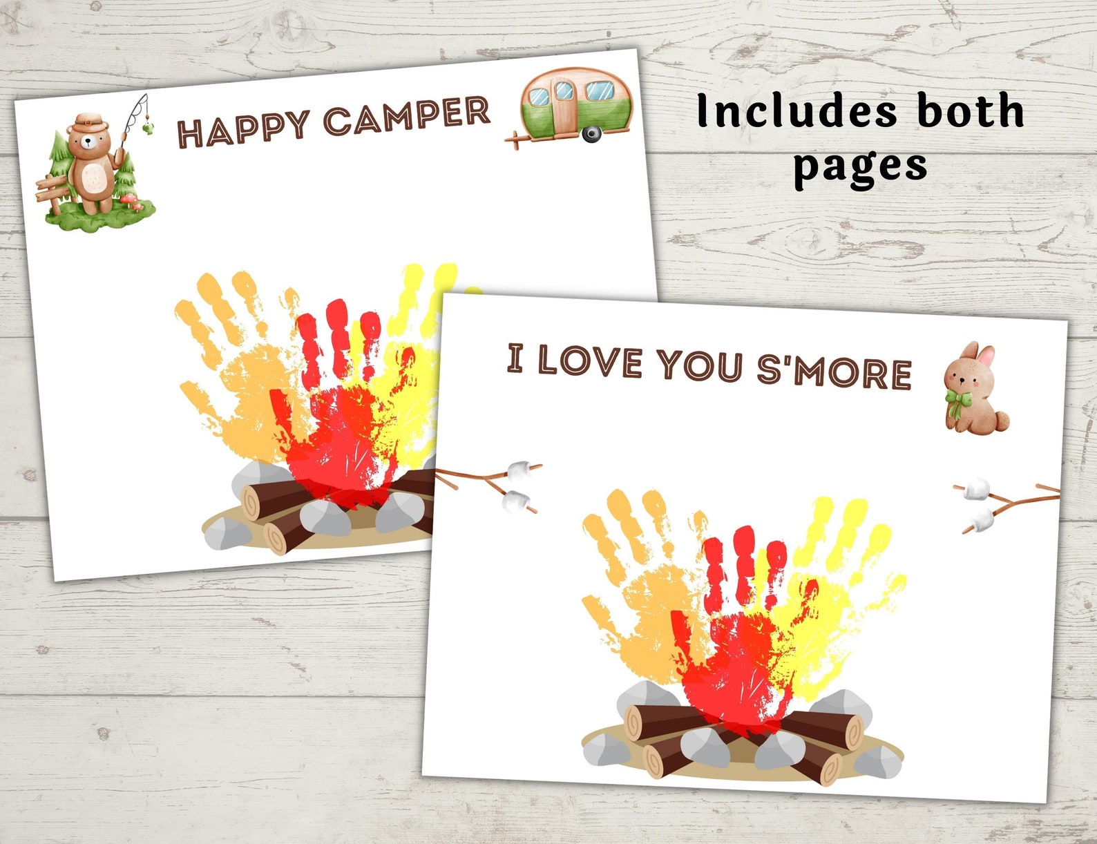 Campfire Handprint Art, Family Handprint Art, Handprint Craft, Happy ...