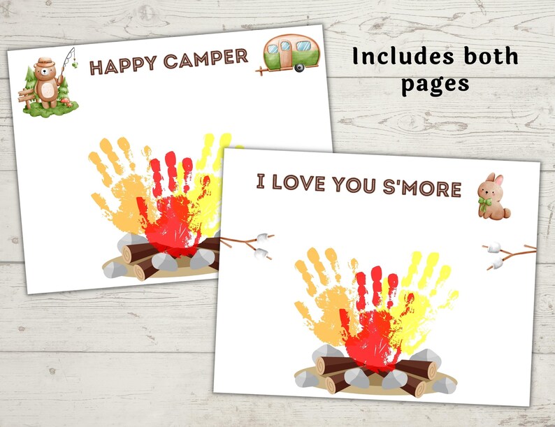 Campfire Handprint Art, Family Handprint Art, Handprint Craft, Happy ...