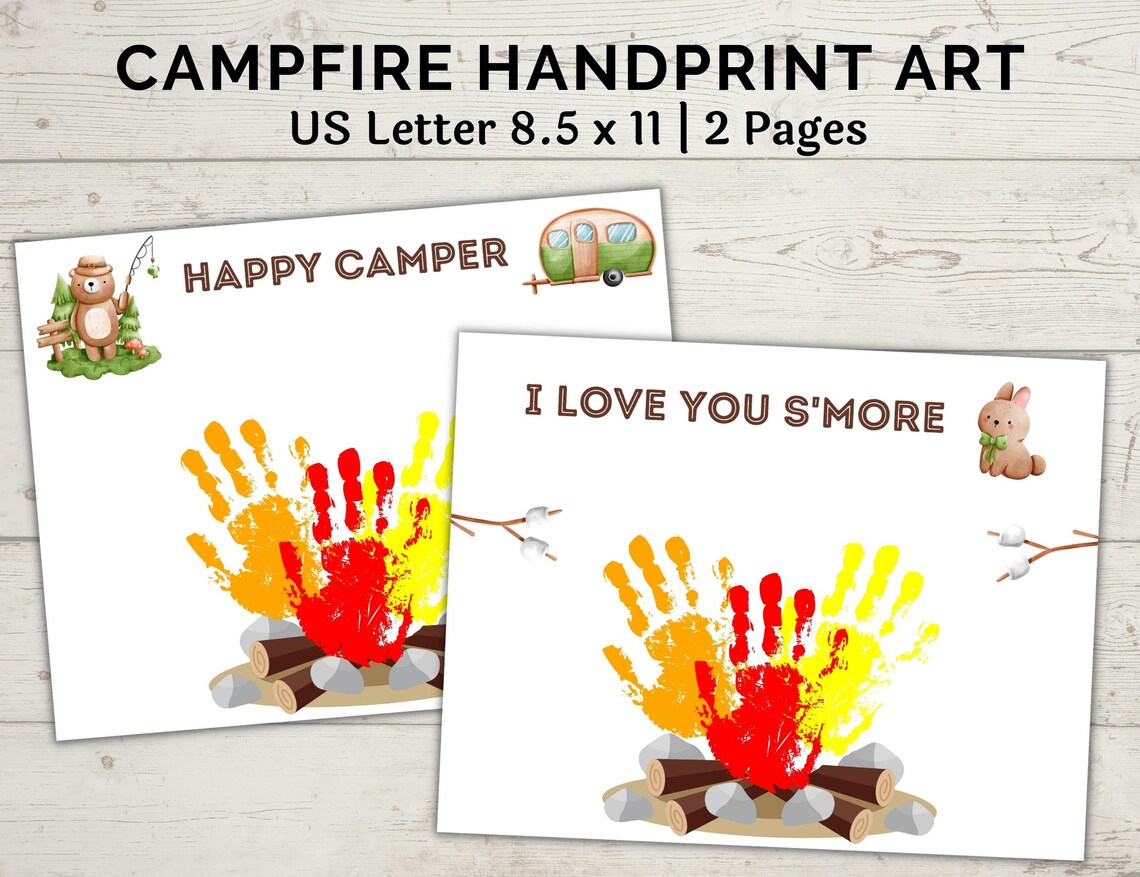 Campfire Handprint Art Family Handprint Art Handprint Craft | Etsy